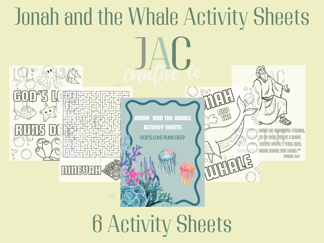 Jonah and the Whale Activity Sheets - Etsy