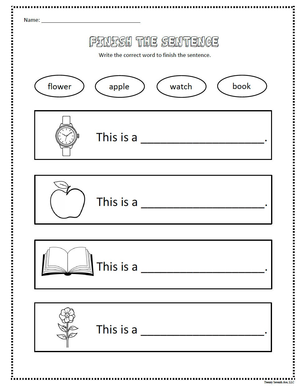First Grade Writing Worksheets - Etsy