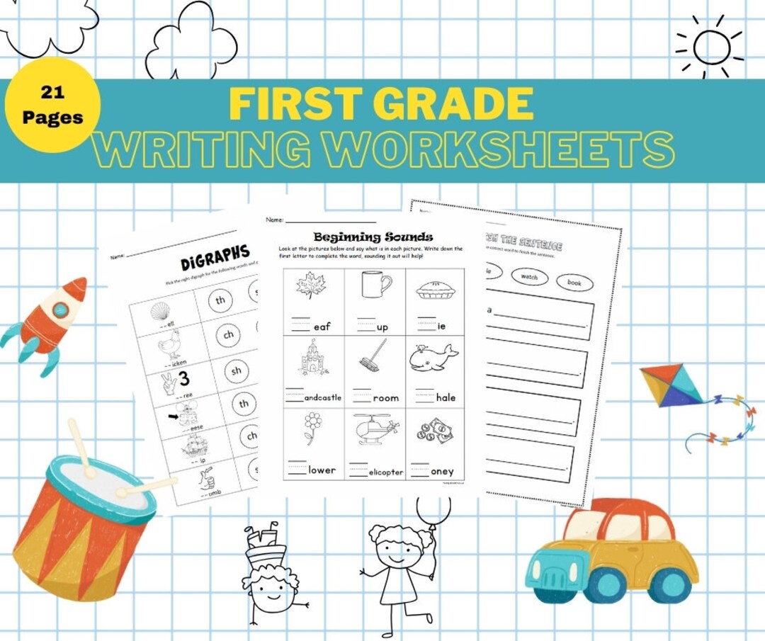 First Grade Writing Worksheets - Etsy