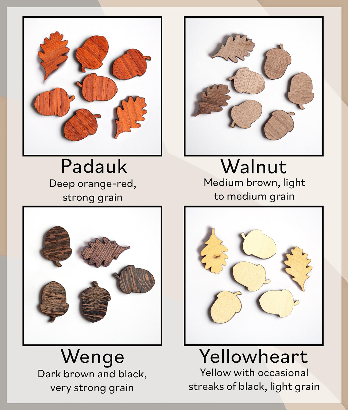 Wood Acorn and Oak Leaf Table Scatter Mix, Thanksgiving Place Setting ...