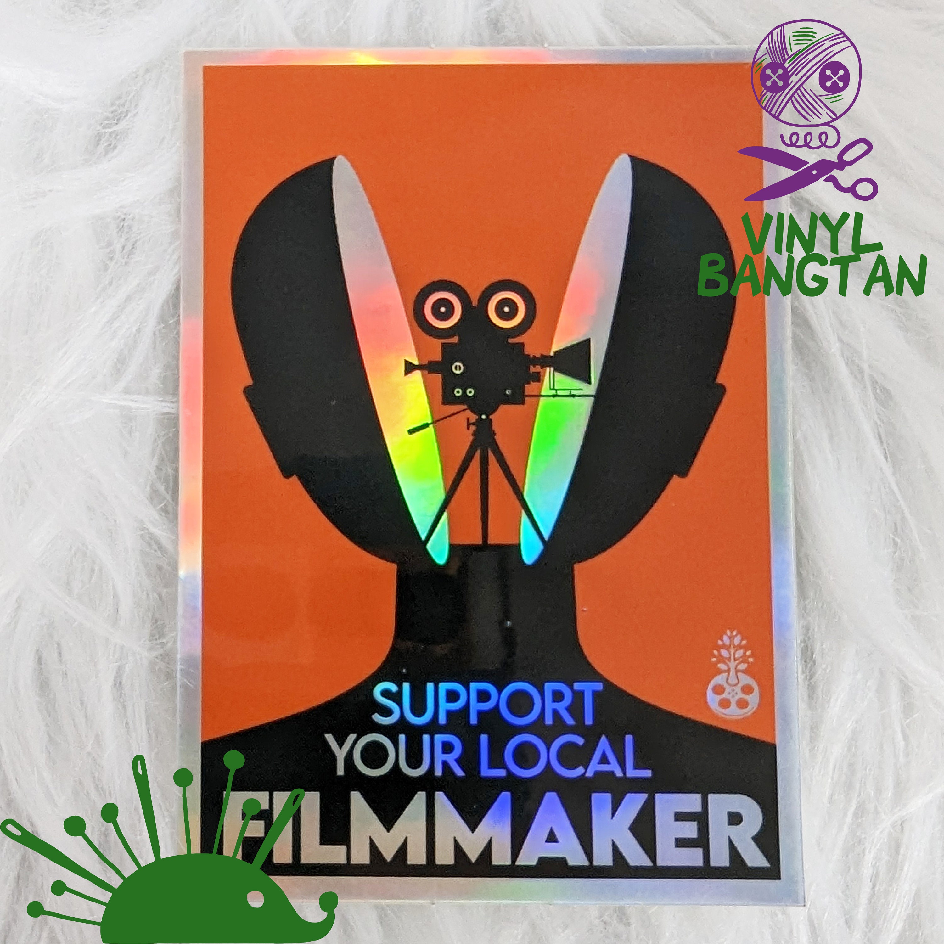 Holographic Sticker support Your Local Filmmaker Film Impact Georgia - Etsy