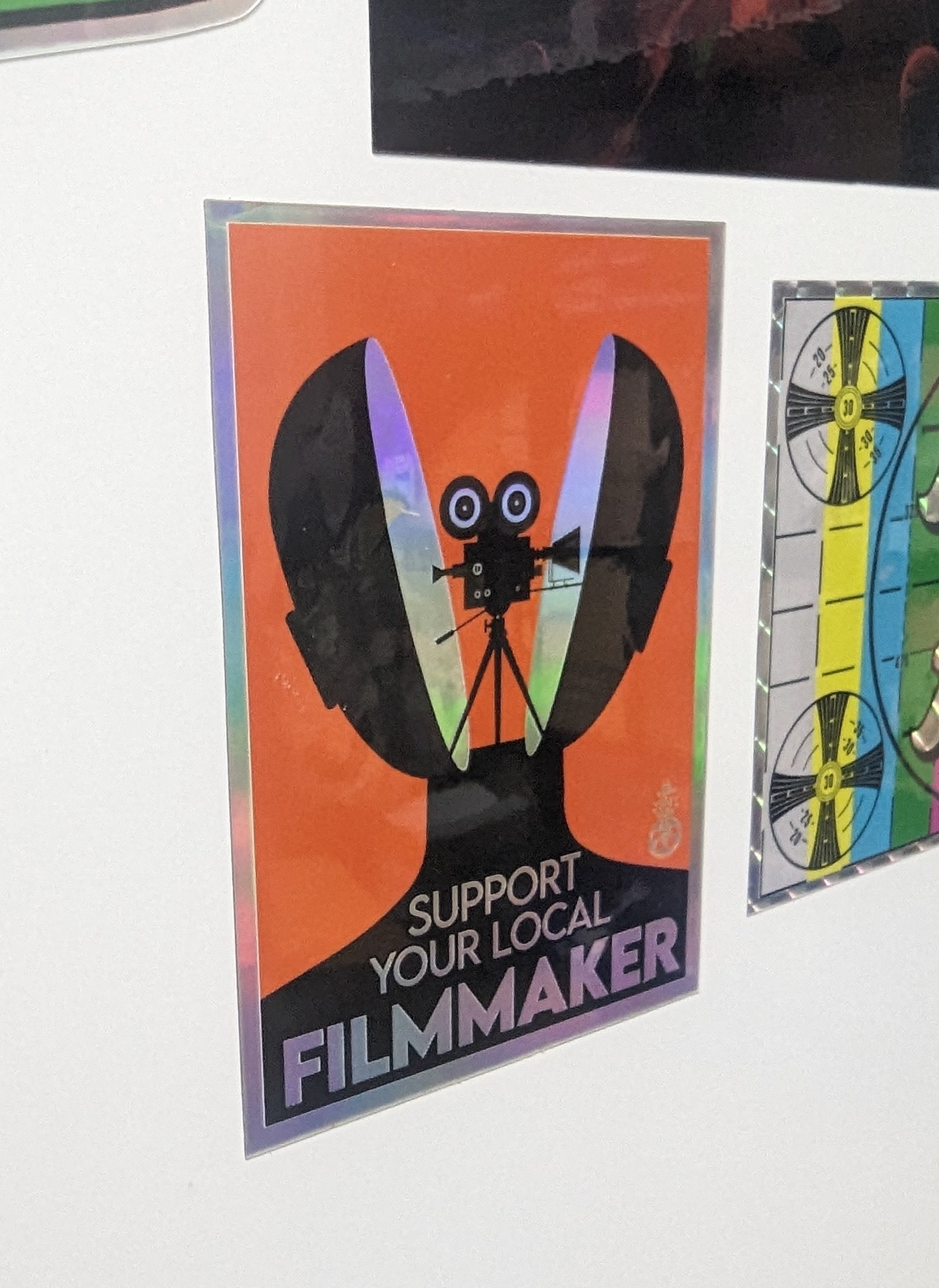 Holographic Sticker support Your Local Filmmaker Film Impact Georgia - Etsy