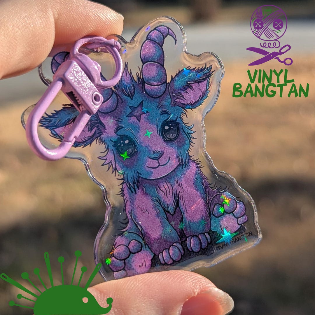Kawaii Baphomet Holographic Keychain 2.5-inch - Etsy