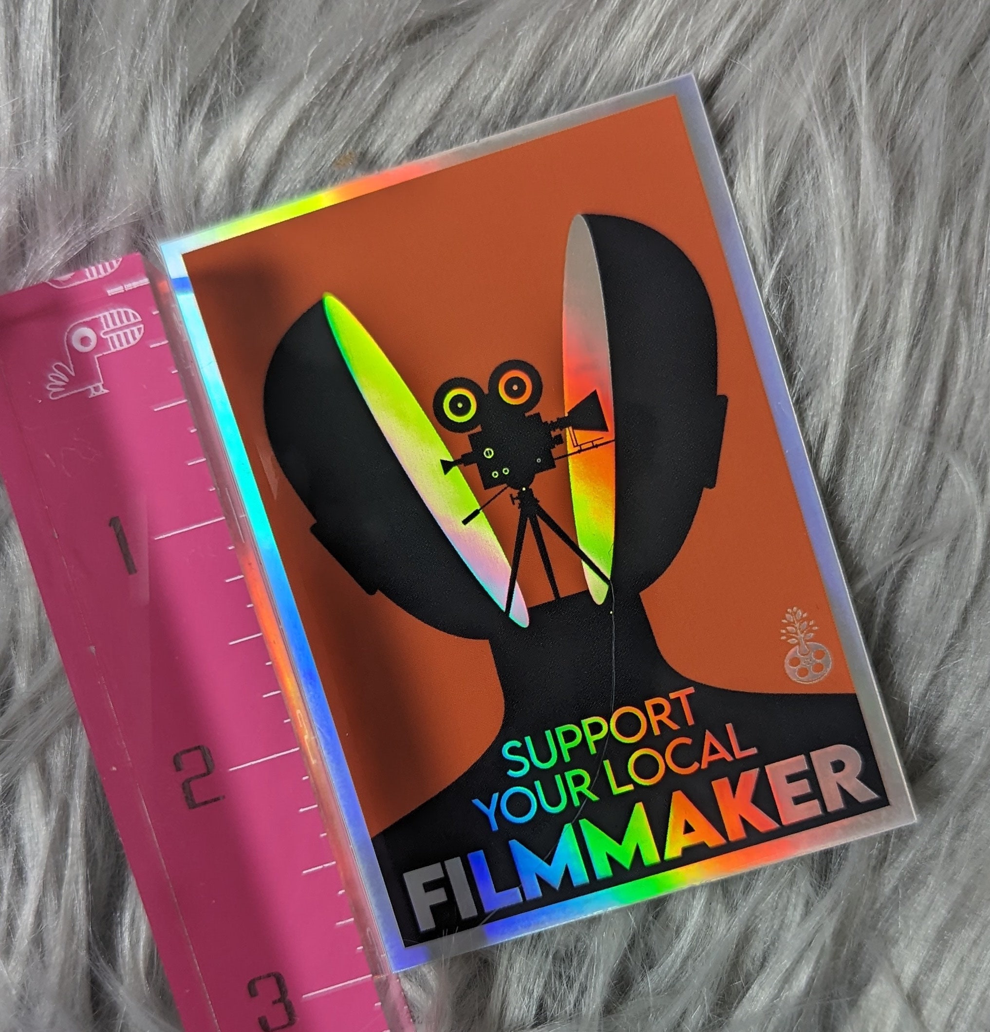 Holographic Sticker support Your Local Filmmaker Film Impact Georgia - Etsy