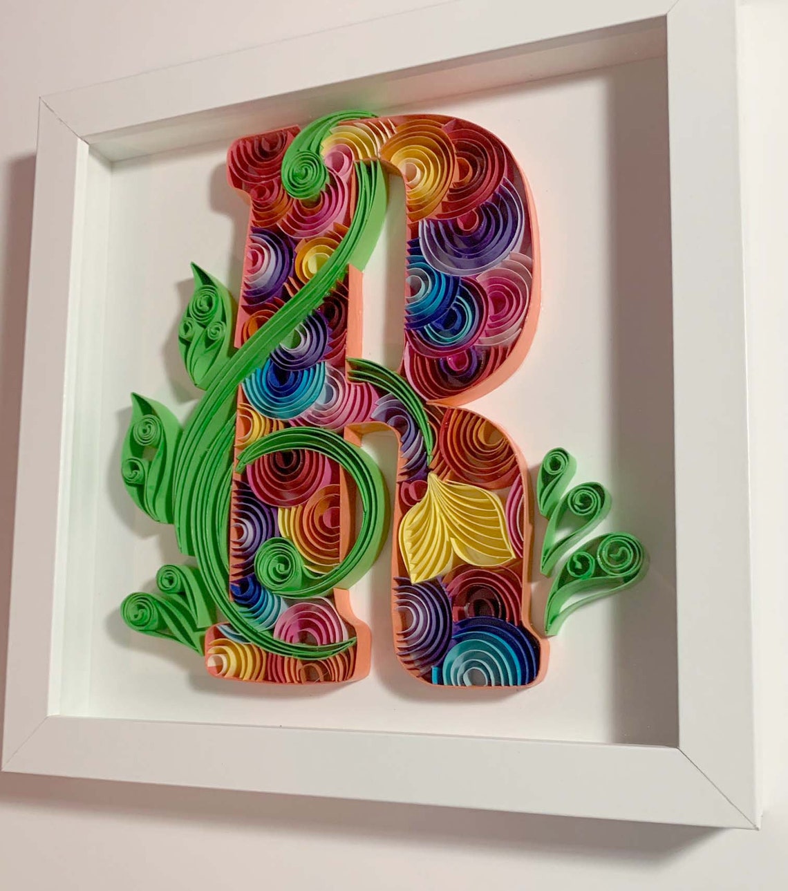 Custom Quilling Art: Personalized Paper Initial, Handmade Home Decor ...