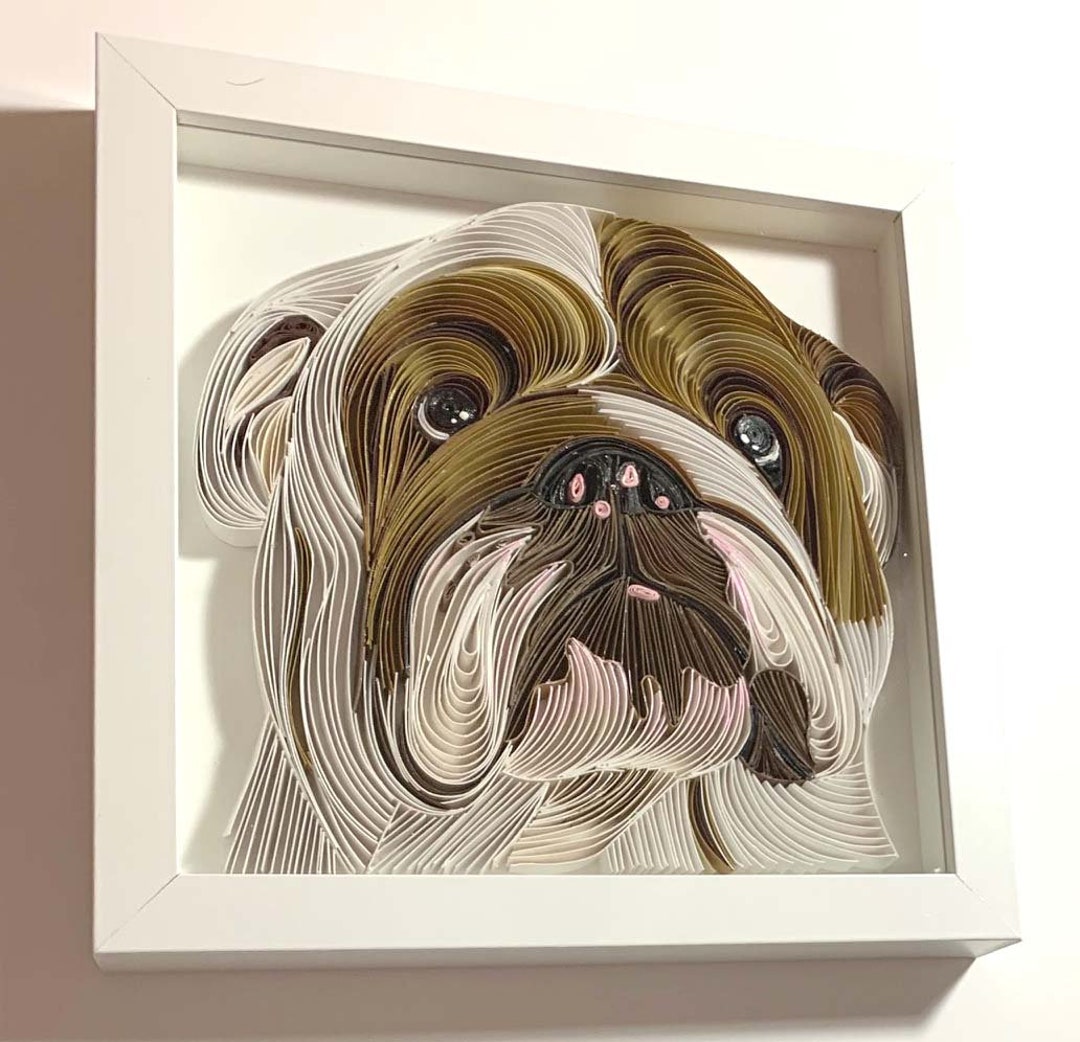Custom Quilled Pet Portrait: Personalized Pet Memorial Art, Fig and Cat ...