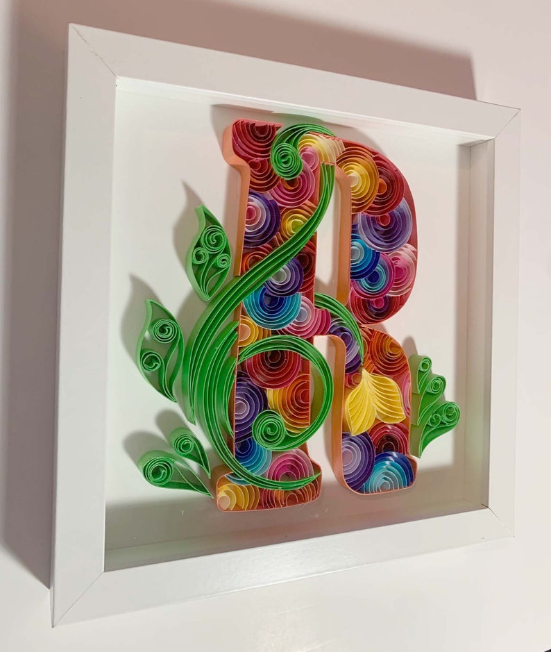 Custom Quilling Art: Personalized Paper Initial, Handmade Home Decor ...