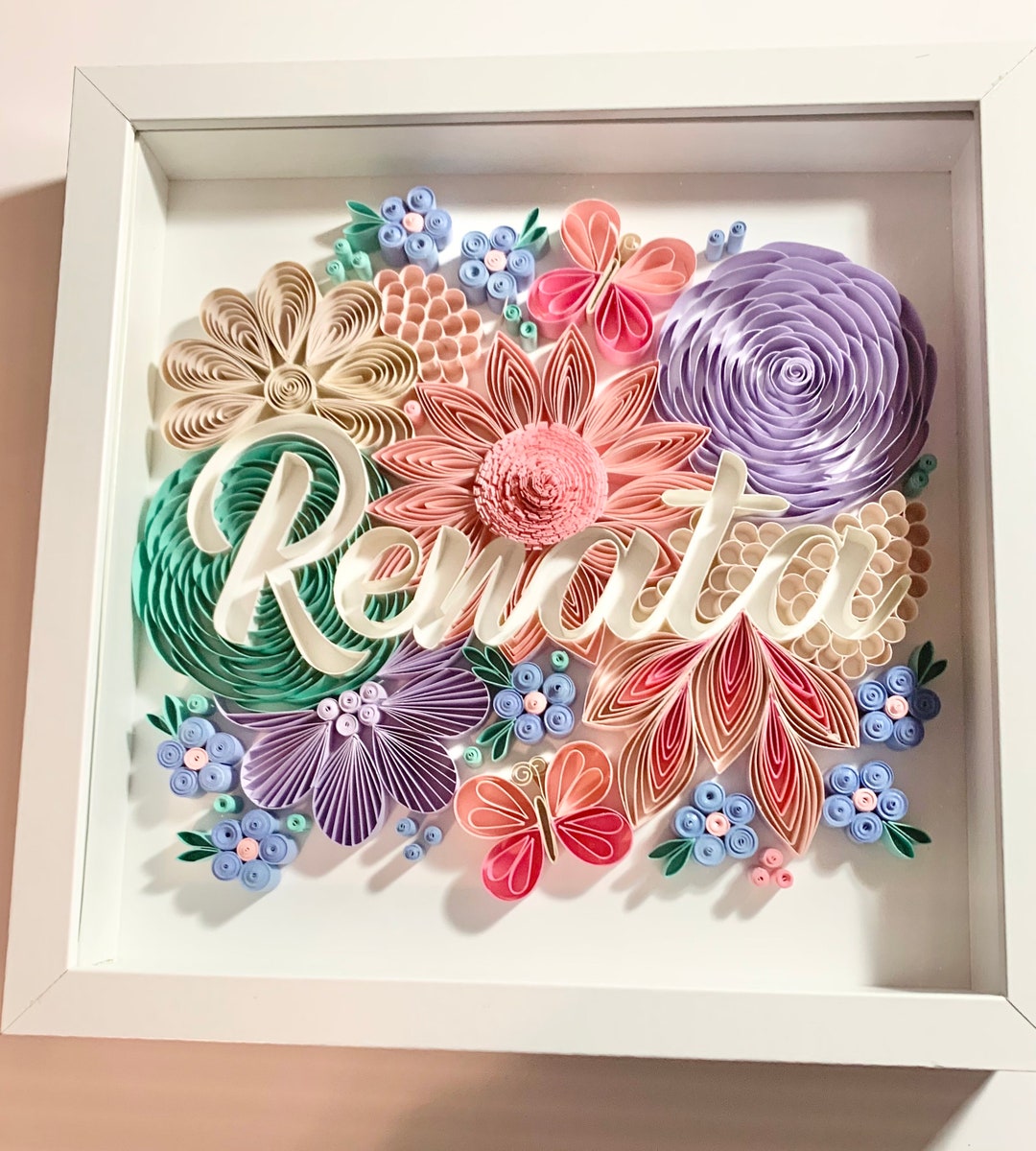 Custom Name Wall Art, Personalized Quilling Name, Handmade Quilling ...
