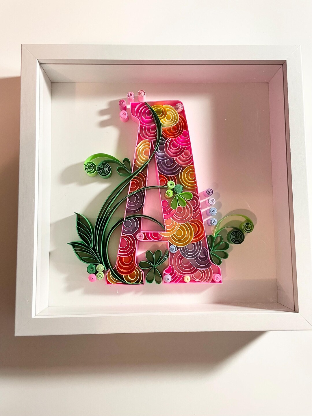 Custom Quilling Art: Personalized Initial, Handmade Paper Filigree ...