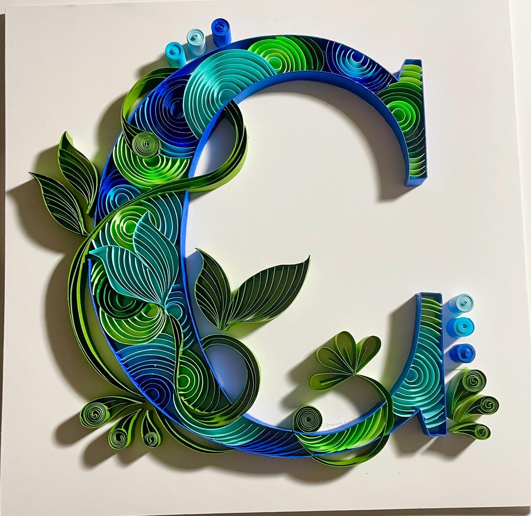 Custom Quilling Art: Personalized Paper Initial, Handmade Home Decor ...