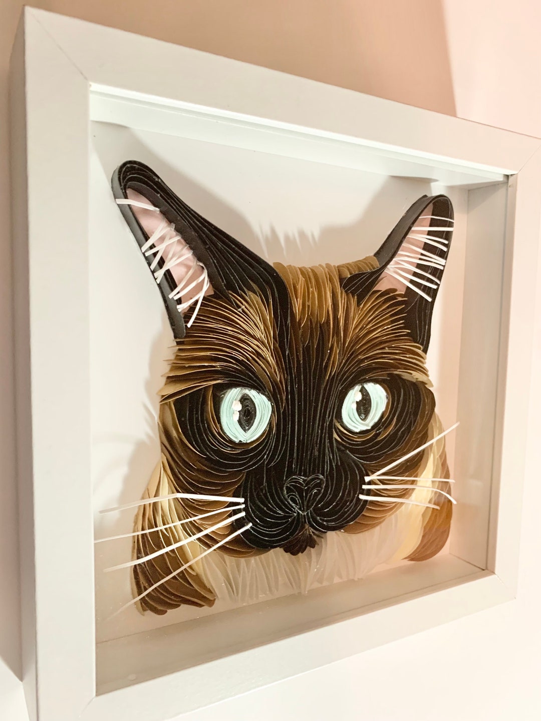 Custom Quilled Pet Portrait: Personalized Pet Memorial Art, Cat, Kitty ...