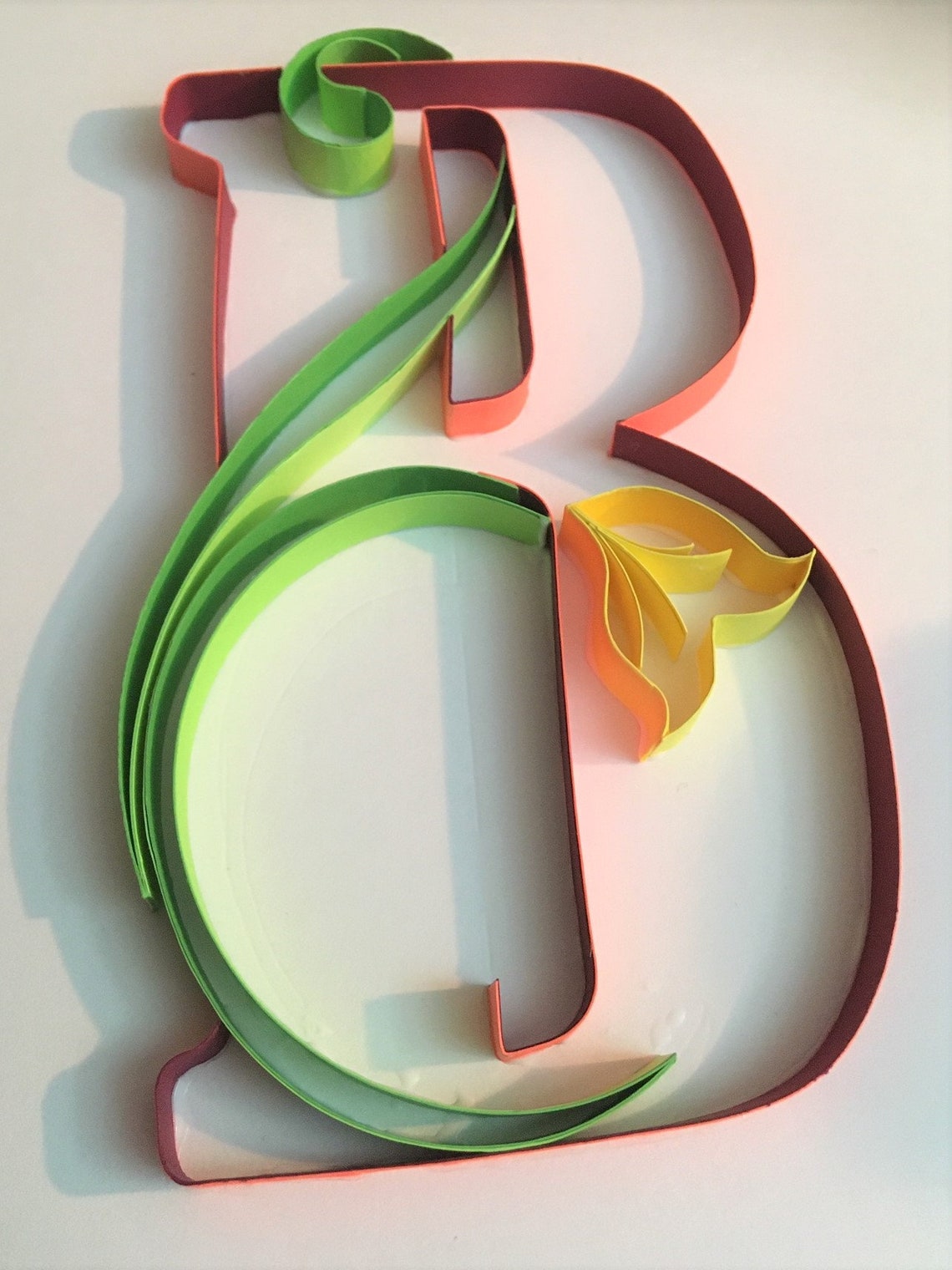 Quilling Letter B Template Quilling Art Colorful Letter B - Etsy Canada