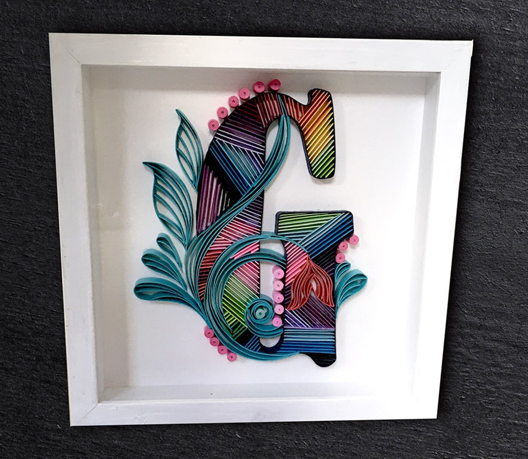 Custom Quilling Art: Personalized Paper Initial, Handmade Home Decor ...