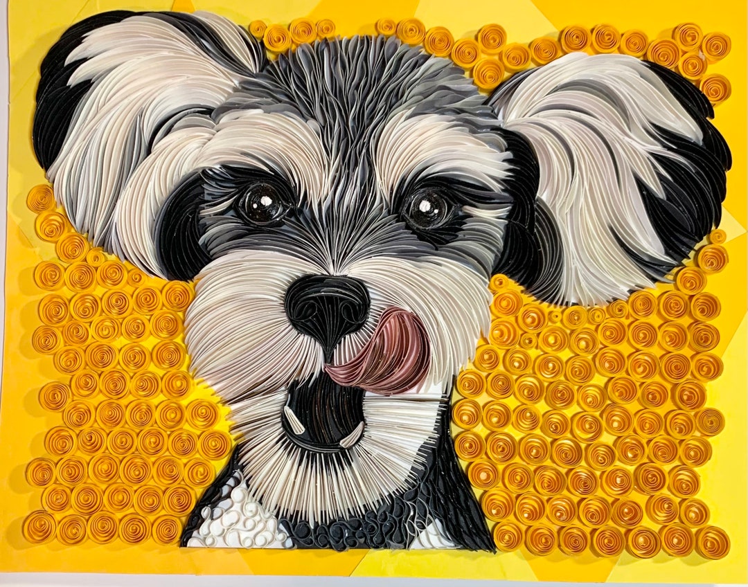 Custom Quilled Pet Portrait: Personalized Dog Memorial Art, Handamde ...