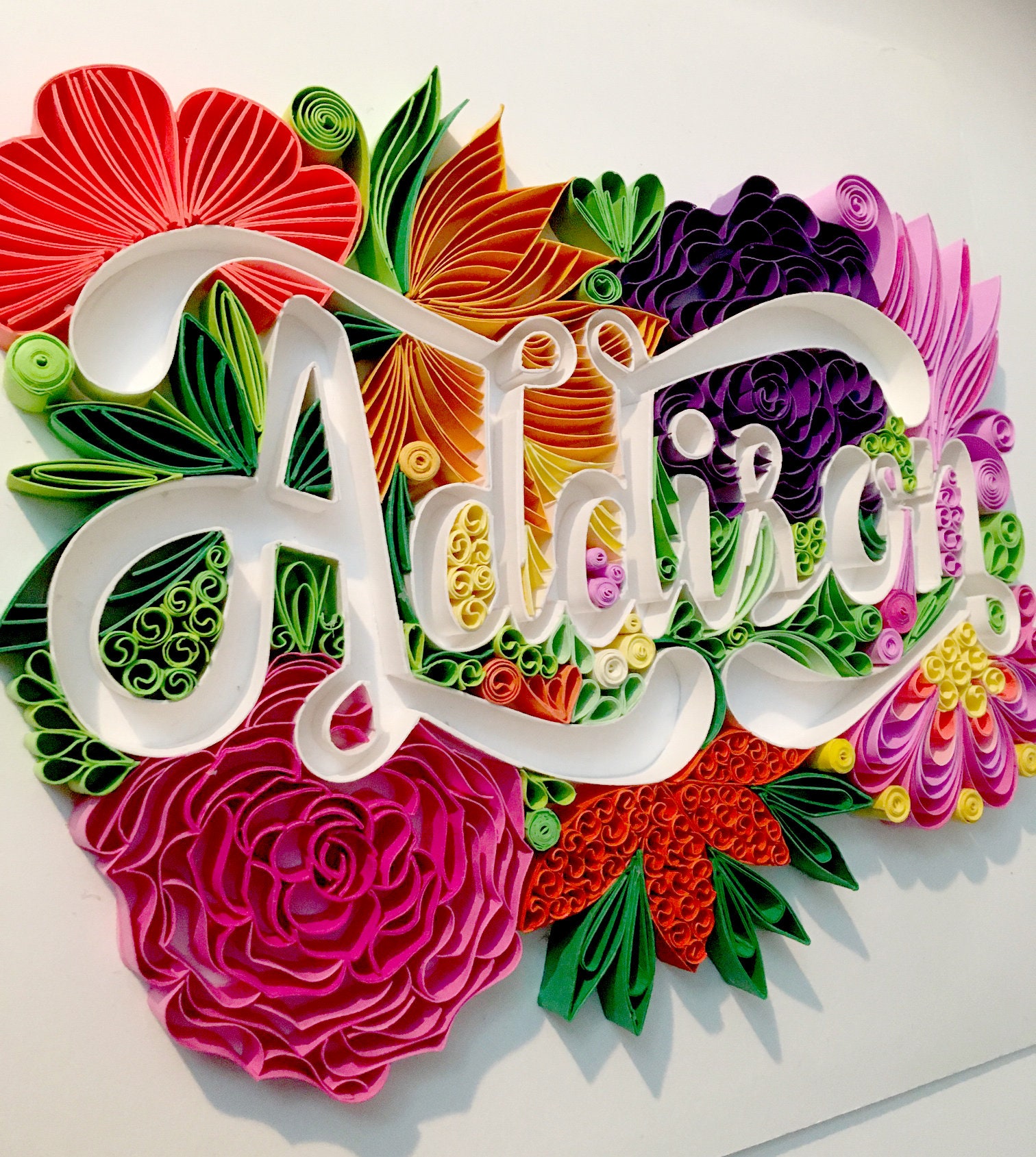 Custom Quilling Name Art, Personalized Nursery Decor, Handmade Paper ...