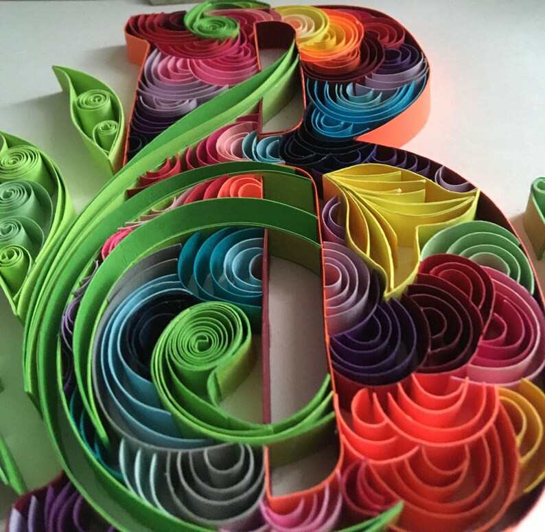 Custom Quilling Art: Personalized Paper Initial, Handmade Home Decor ...