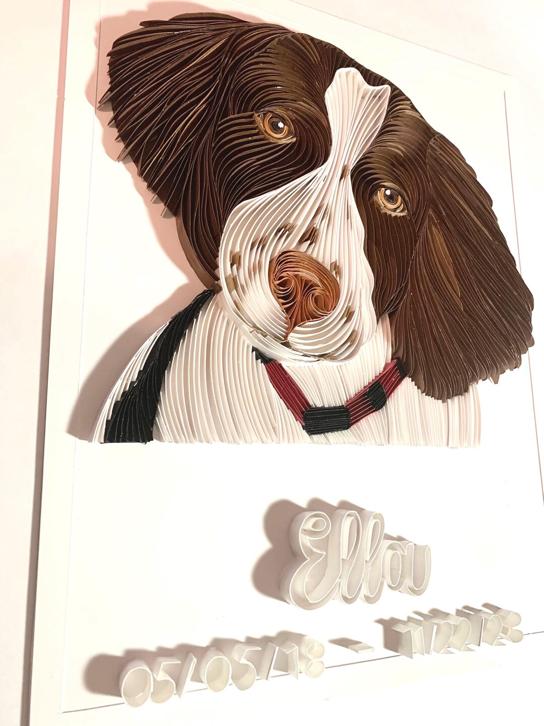 Custom Pet Portrait, Custom , Quilling Dog, Paper Quilling Art ...