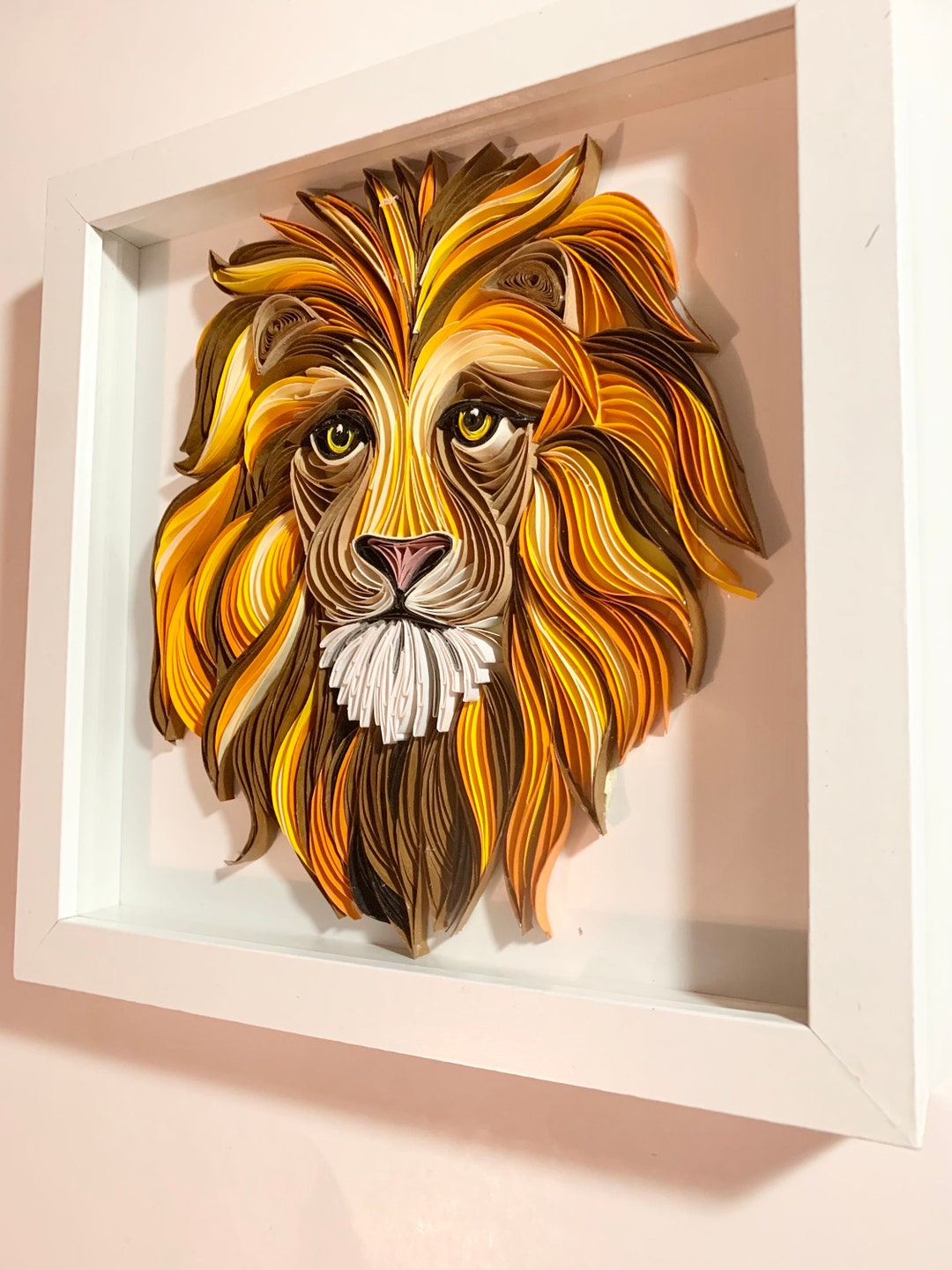Custom Lion Portrait, Home Décor, Custom Quilling Art, Paper Quilling ...