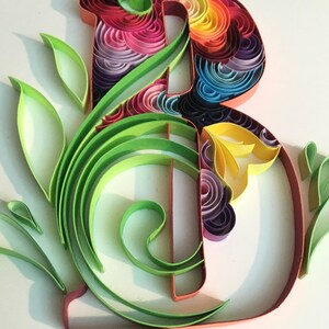 Quilling Letter B Template, Quilling Art, Colorful Letter B - Etsy Canada