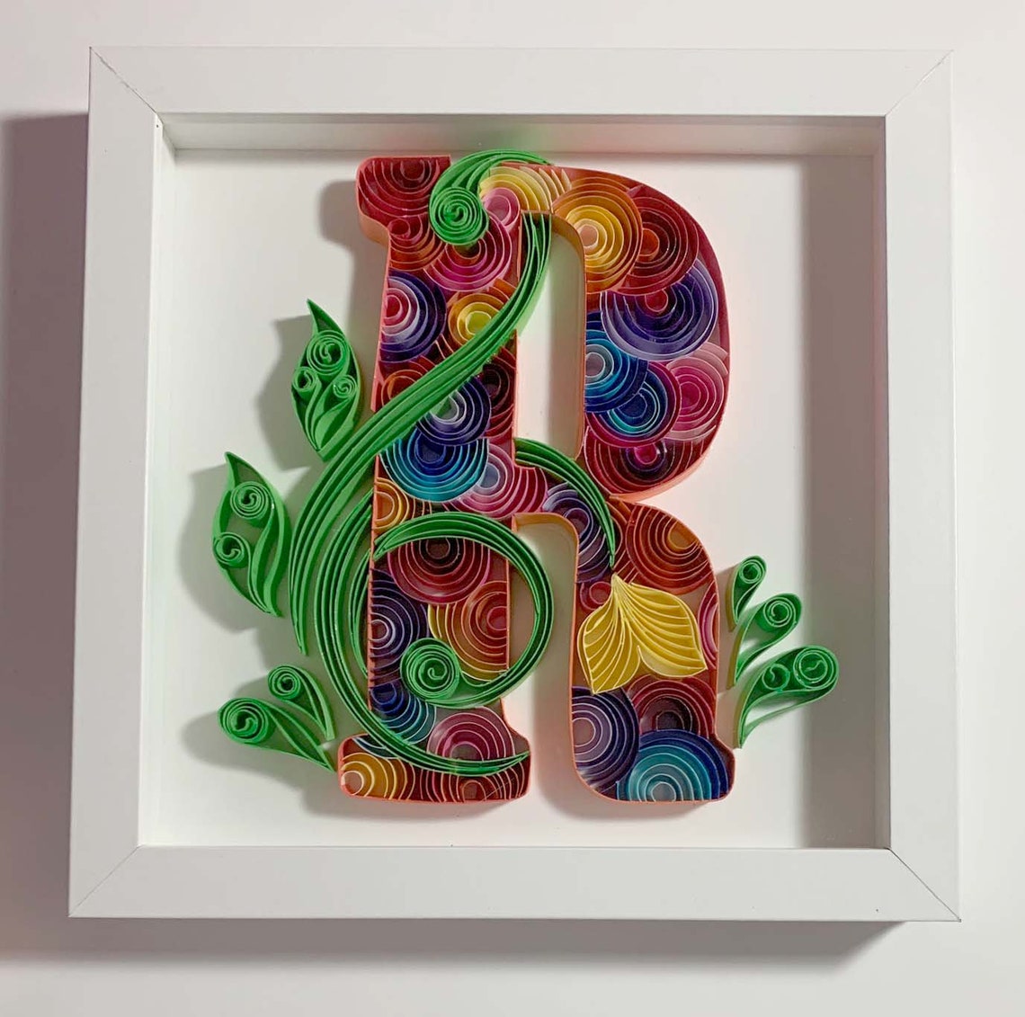 Custom Quilling Art: Personalized Paper Initial, Handmade Home Decor ...