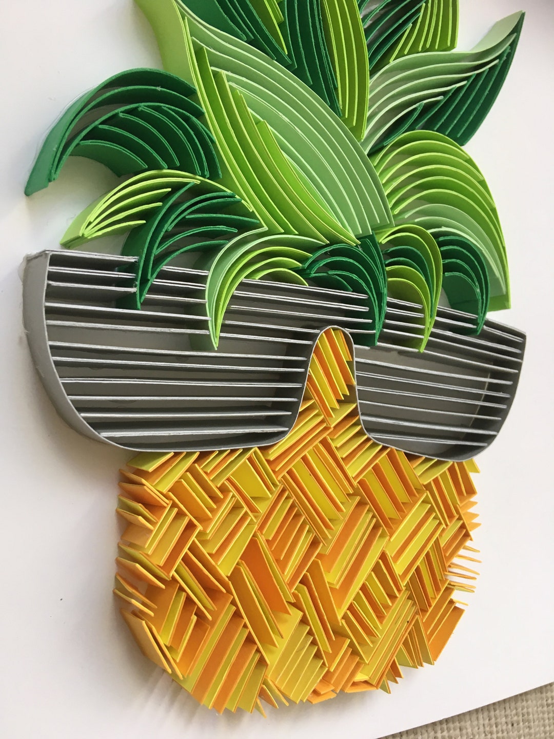 Handmade Pineapple Quilling, Modern Wall Art, Home Decor, Quilled - Etsy