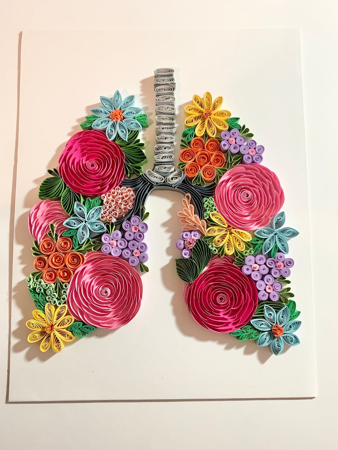 Floral Lungs Paper Quilling Art, Anniversary Gift, Handmade Wall Decor ...