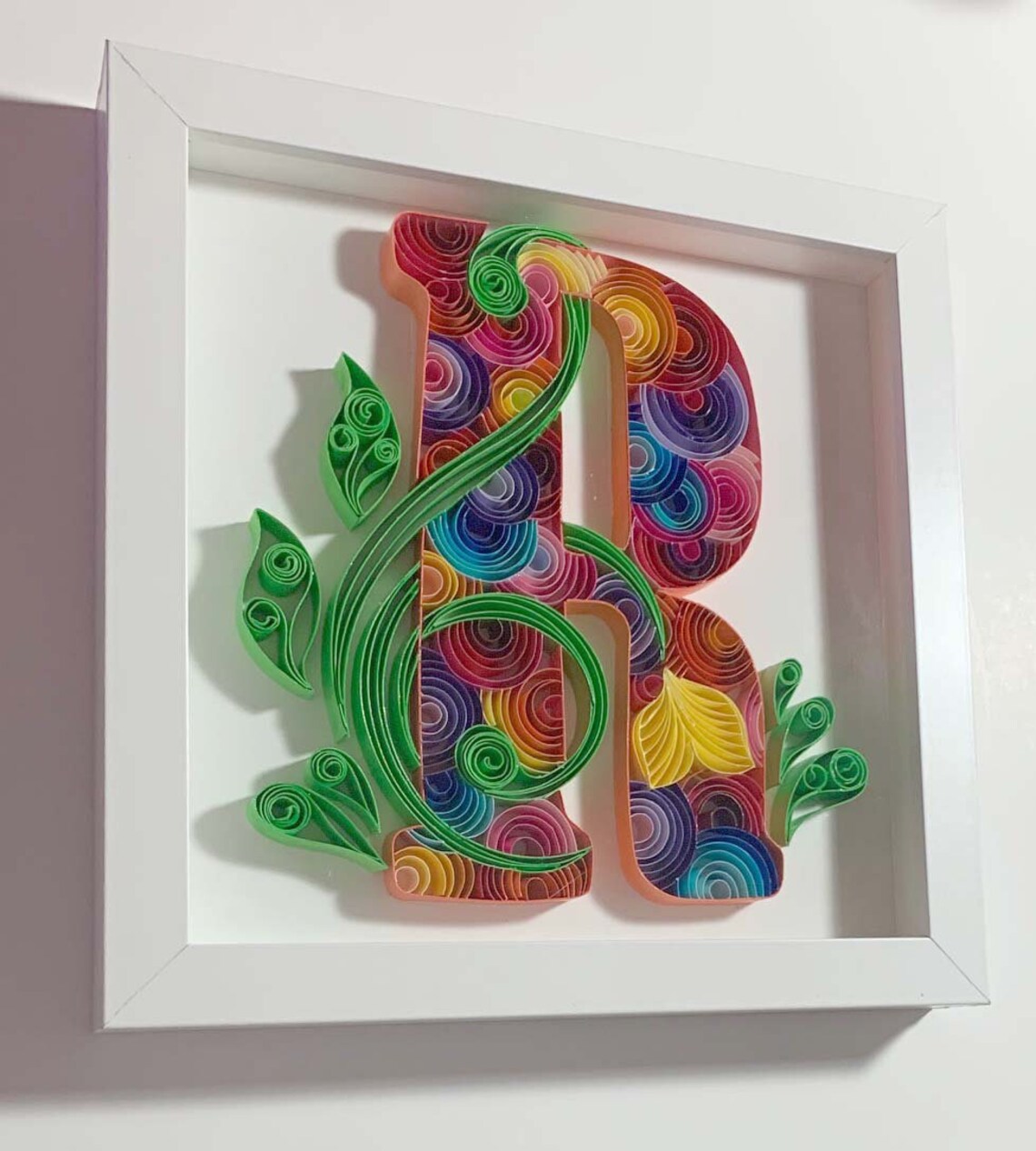 Custom Quilling Art: Personalized Paper Initial, Handmade Home Decor ...