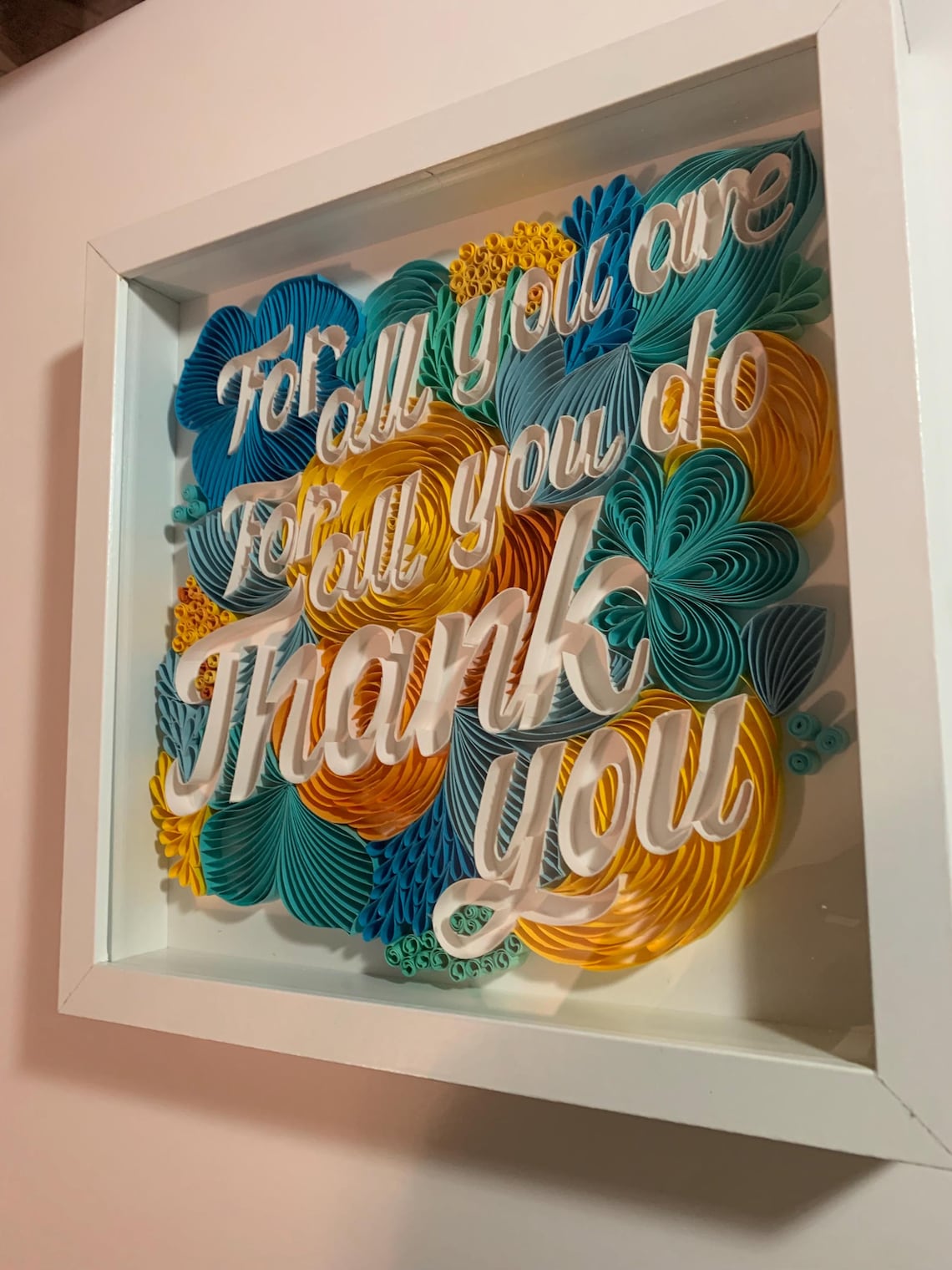 Quilling Paper Art: Handmade Thank You Gift, Personalized Wall Decor ...