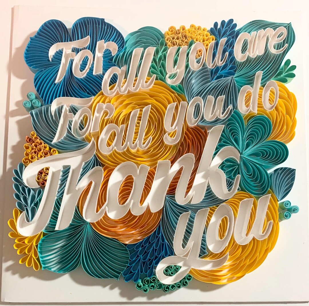 Quilling Paper Art: Handmade Thank You Gift, Personalized Wall Decor ...