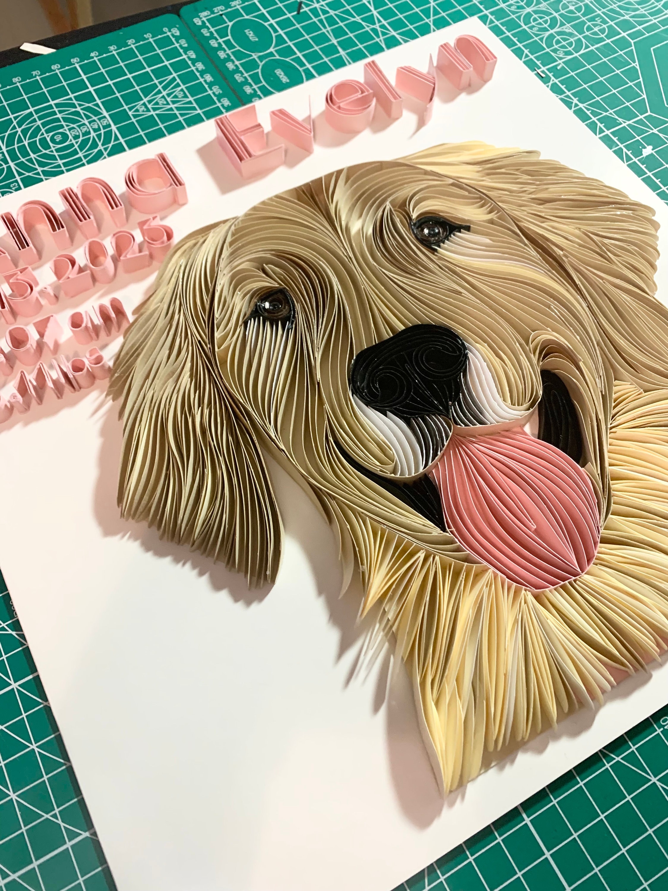 Custom Quilling Portrait: Handmade Paper Art, Dog Memorial Gift ...