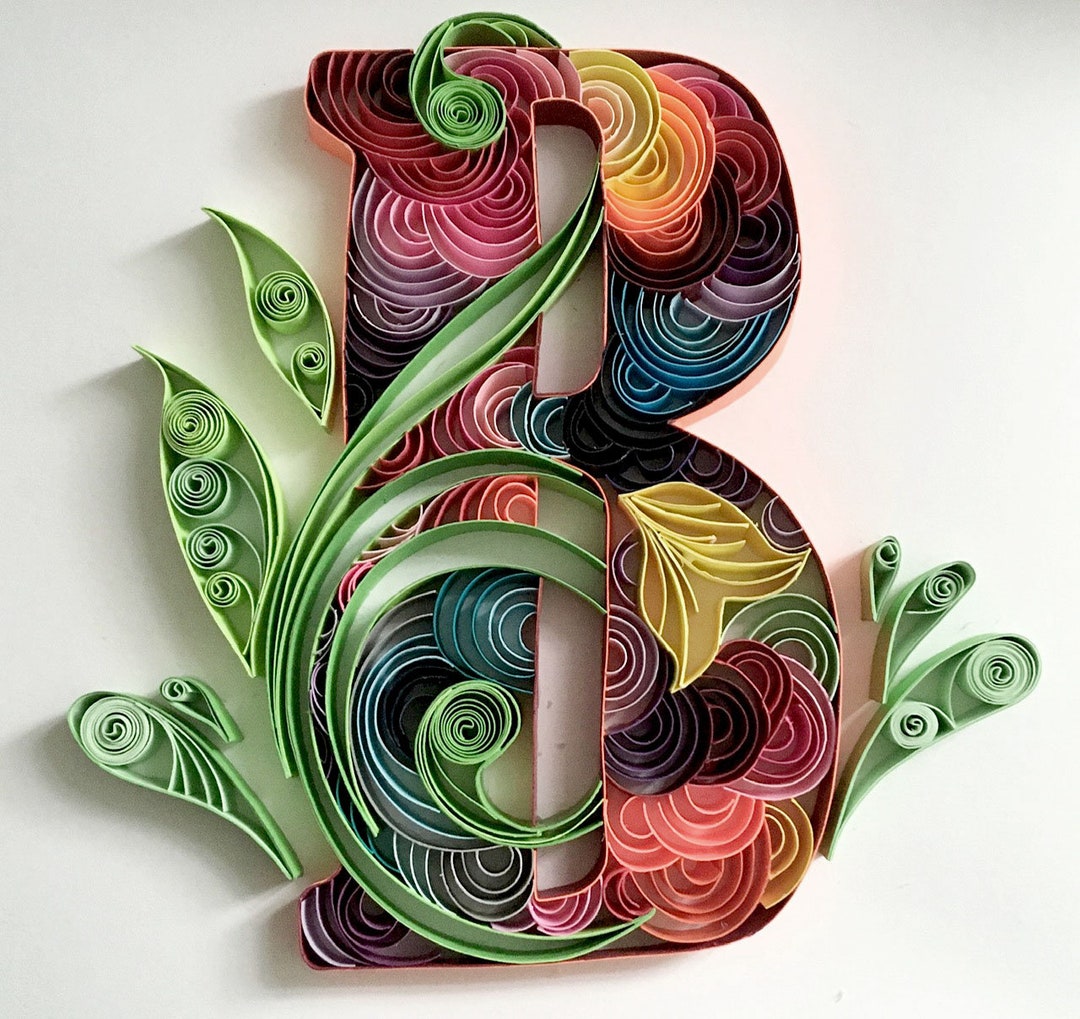 Custom Quilling Art: Personalized Paper Initial, Handmade Home Decor ...