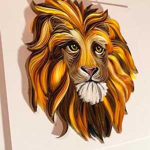 Custom Lion Portrait, Home Décor, Custom Quilling Art, Paper Quilling ...