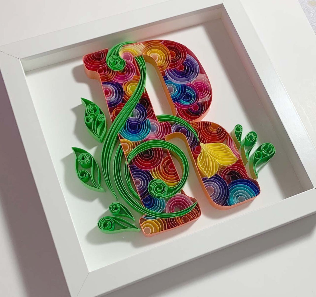Custom Quilling Art: Personalized Paper Initial, Handmade Home Decor ...