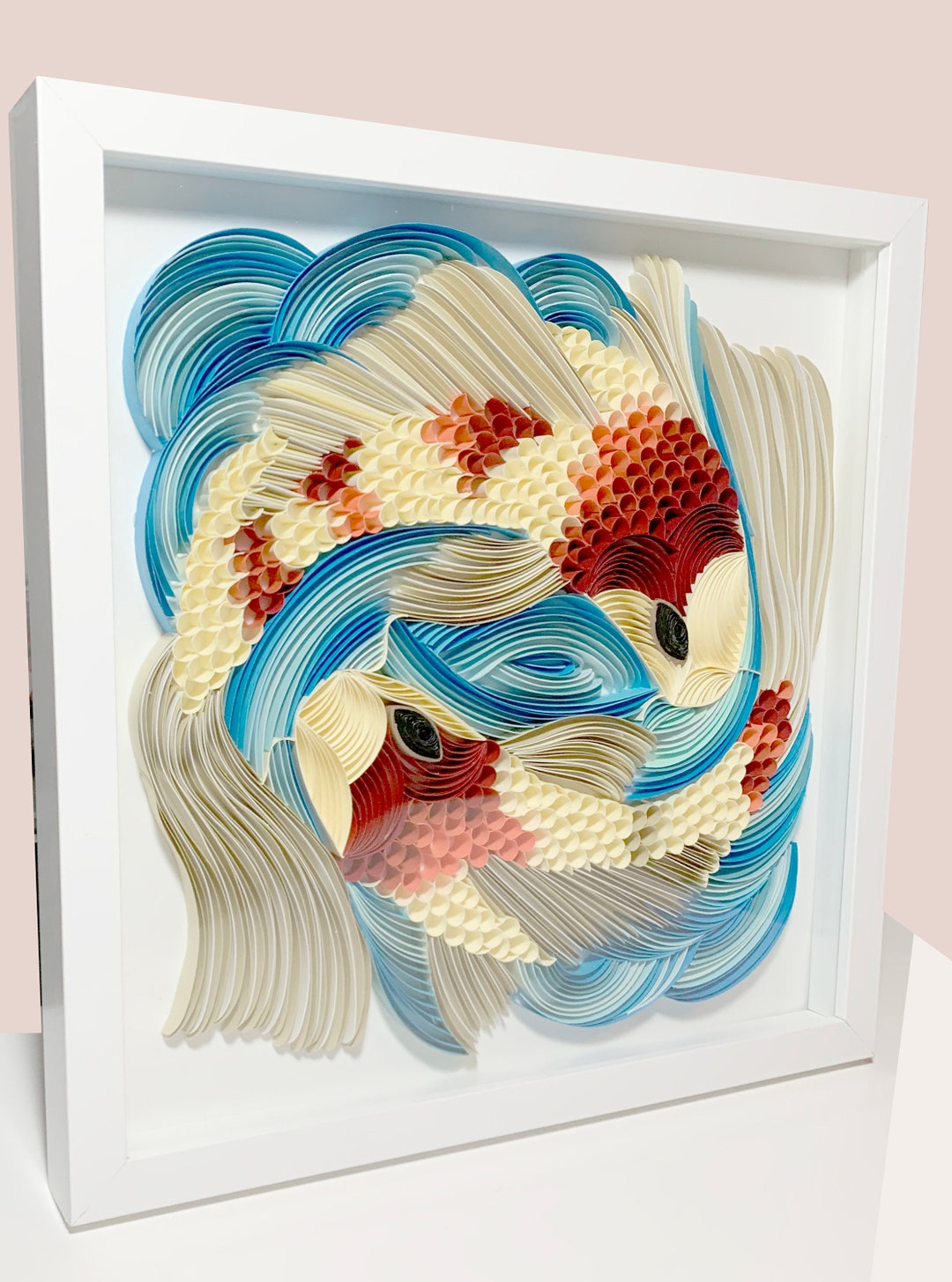 Japanese Fishes, Custom Design, Quilling Artwork, Cut Cutting, Creative ...
