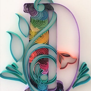 Quilling Art,quilling Letter D Template, Quilling Art, Colorful Letter ...