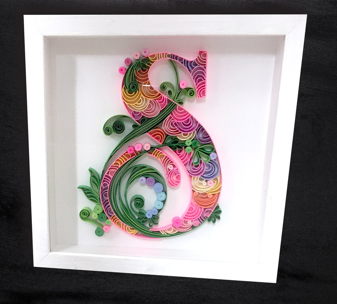 Custom Quilling Art: Personalized Paper Initial, Handmade Home Decor ...