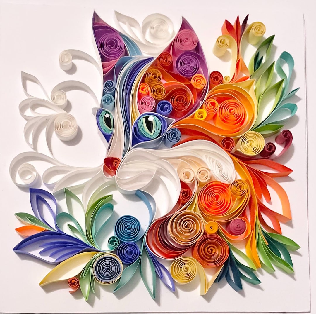 Paper Quilled Cat Wall Art: Modern Home Decor - Etsy
