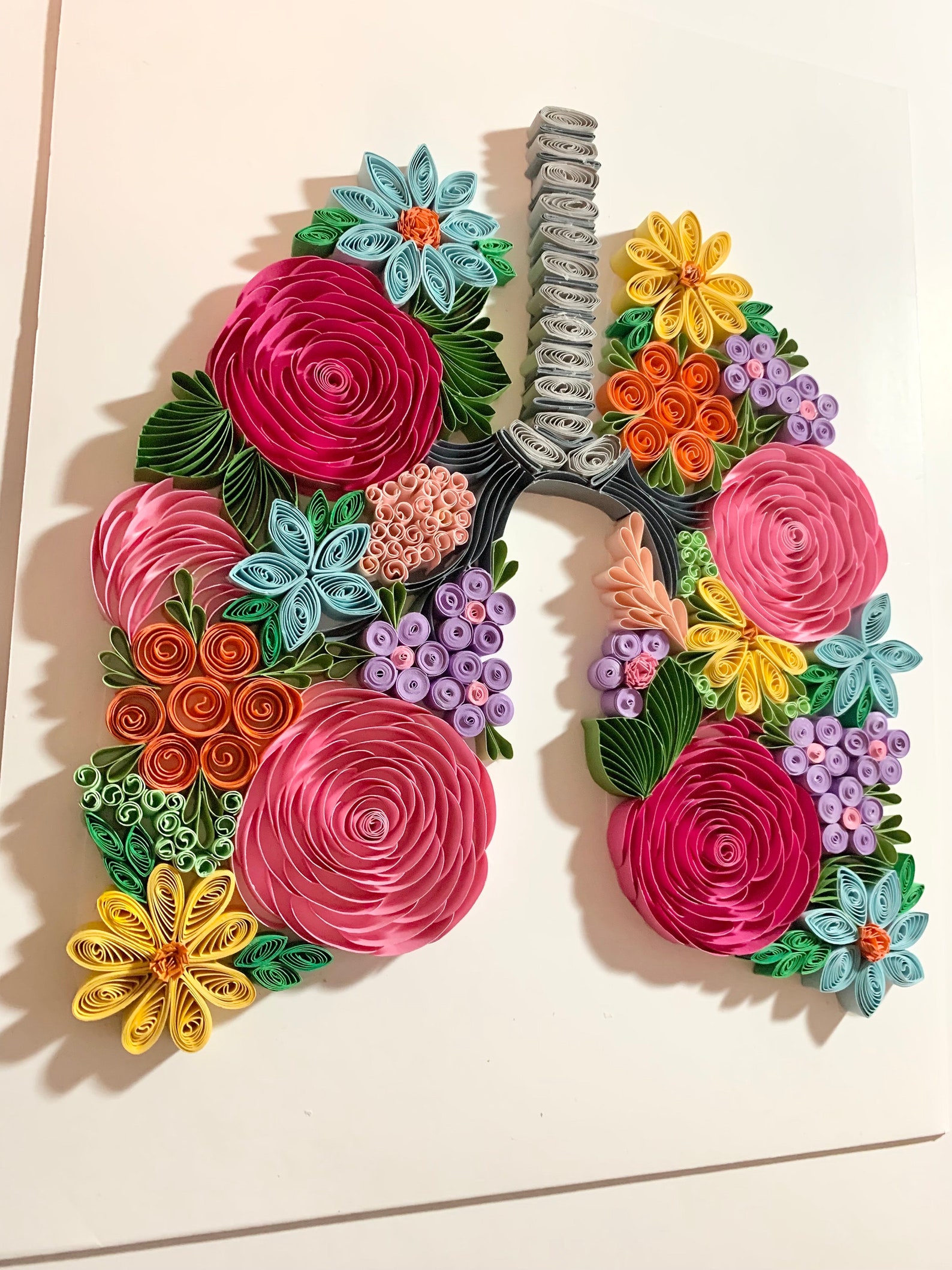 Floral Lungs Paper Quilling Art, Anniversary Gift, Handmade Wall Decor ...