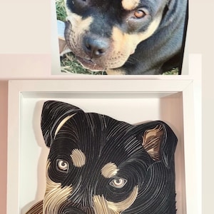 Custom Quilled Pet Portrait: Personalized Pet Memorial Art, Fig and Cat ...