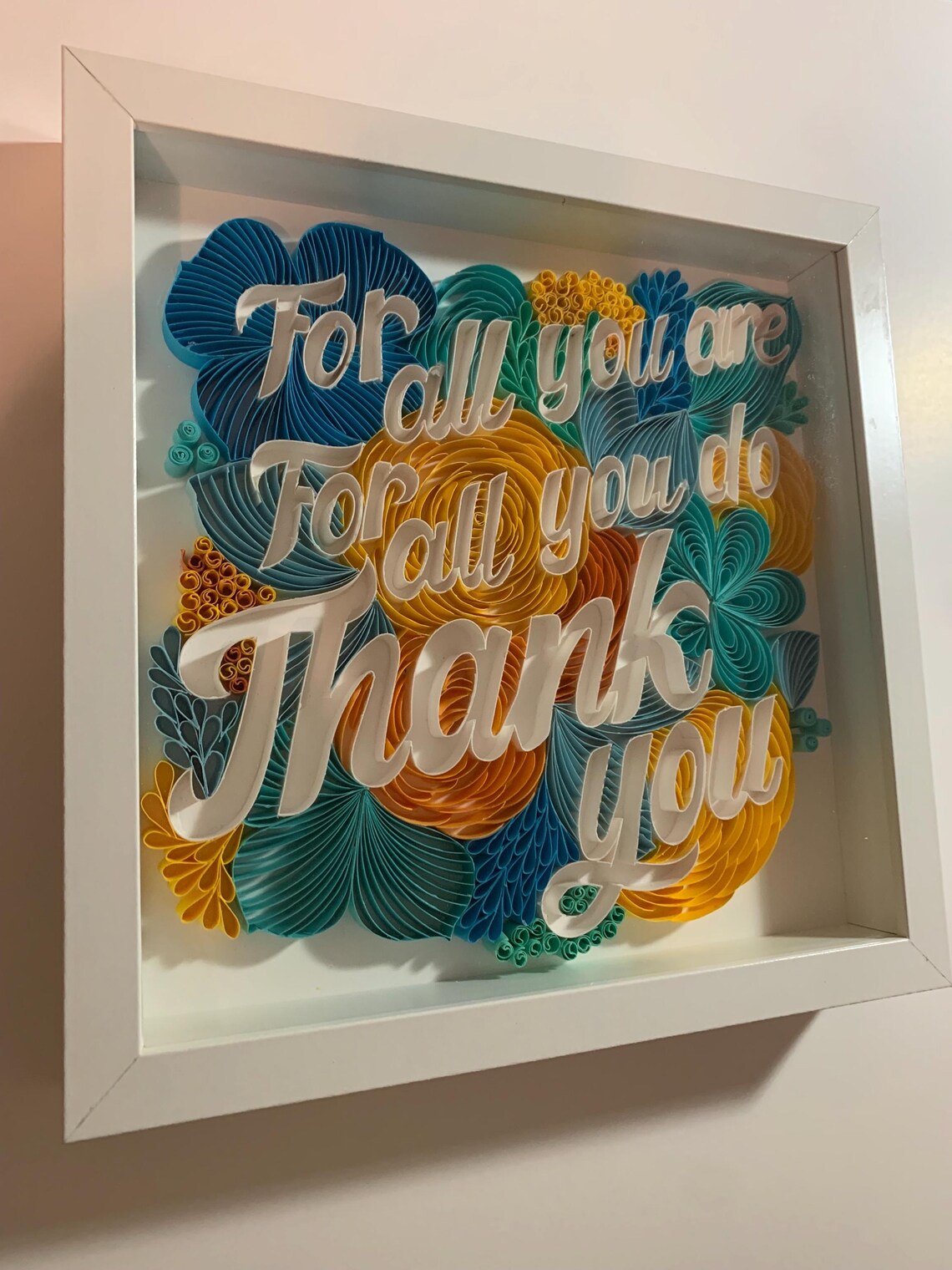 Quilling Paper Art: Handmade Thank You Gift, Personalized Wall Decor ...