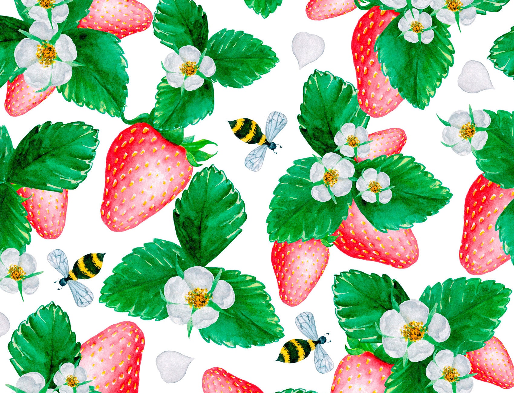 Watercolor Strawberry Seamless Pattern Watercolor Strawberry - Etsy