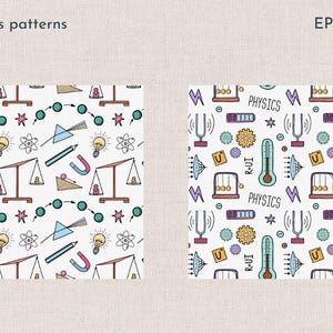Physics School Elements. Hand Drawn Vector Doodle Clipart. Science ...