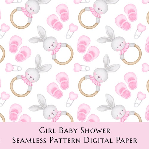 Baby Paper Pack Baby Girl Scrapbook Nursery Background Pink - Etsy