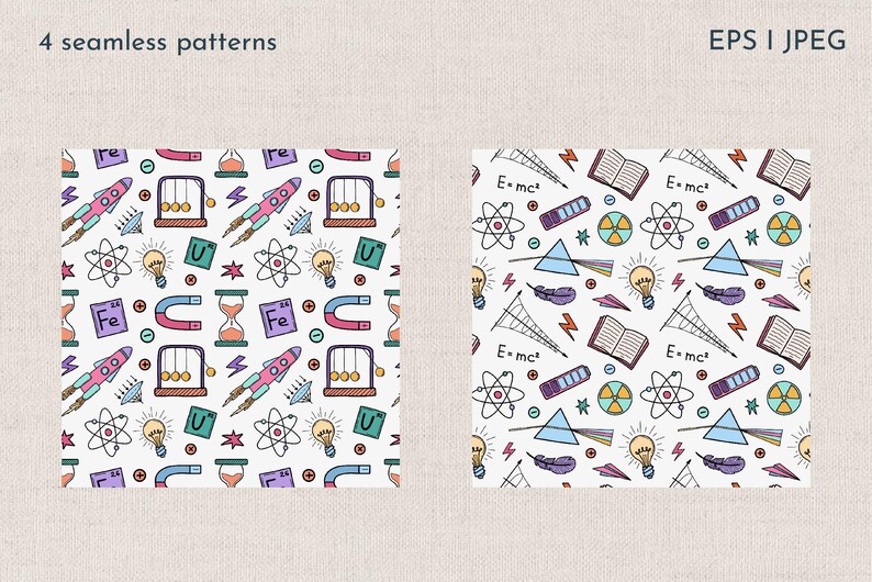 Physics School Elements. Hand Drawn Vector Doodle Clipart. Science ...