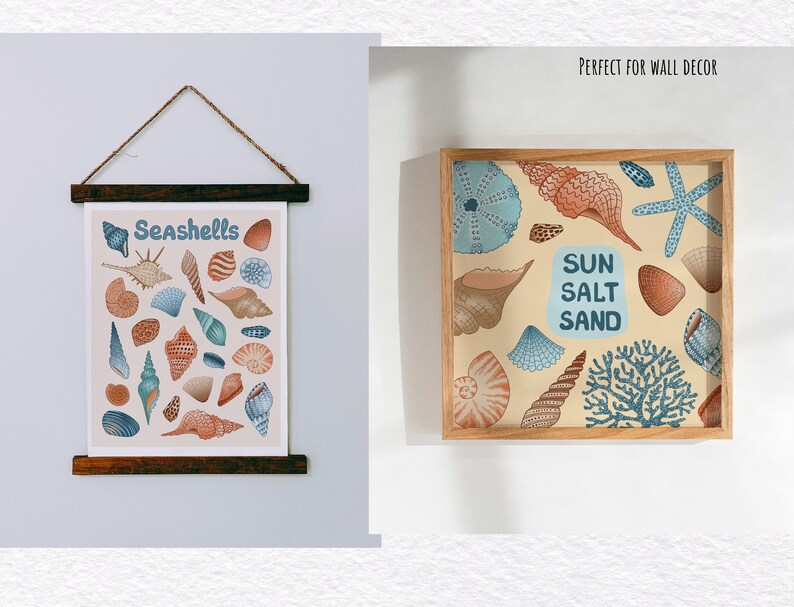 Underwater Creatures Vector Collection. Seashell, Starfish Clipart ...