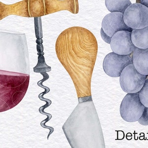 Watercolor Wine Clipart, Wine and Cheese, Wedding Clipart, Wine Glasses ...