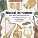 Musical Instruments Set. Watercolor Clipart Collection. Guitar, Violin ...
