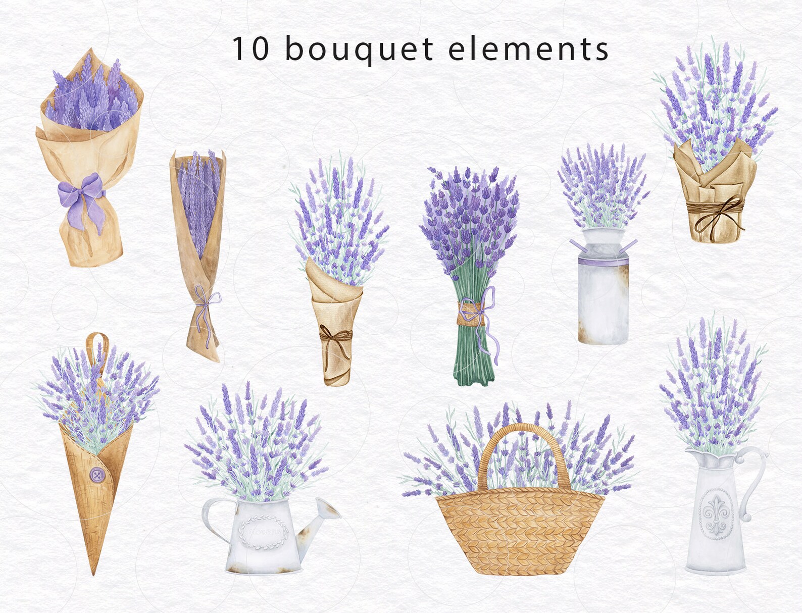 Lavender Watercolor Clipart. Provence Village Illustration. Floral ...