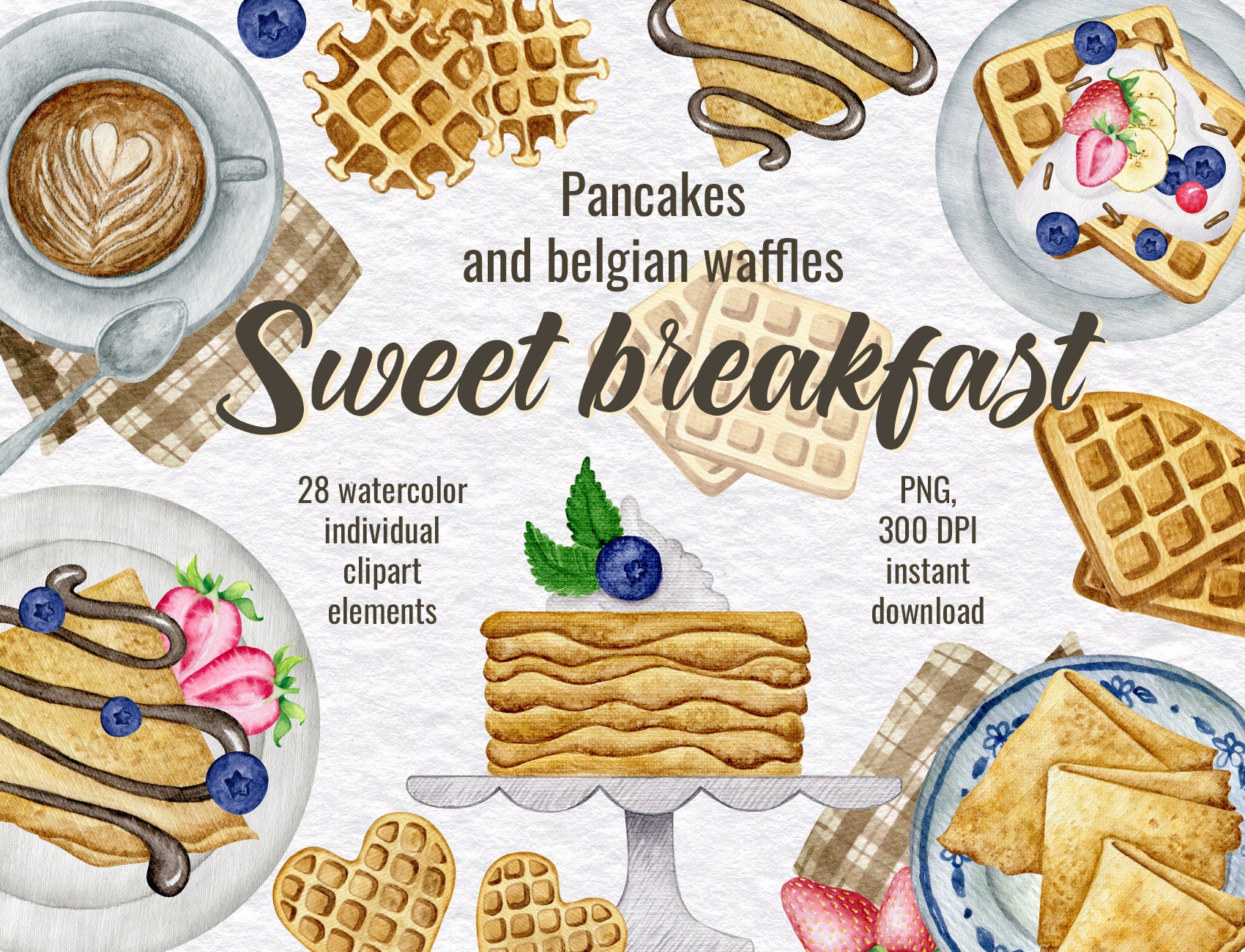 Waffle Breakfast Clipart