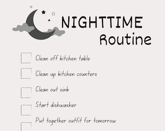A Nighttime Routine Checklist for Women - Etsy